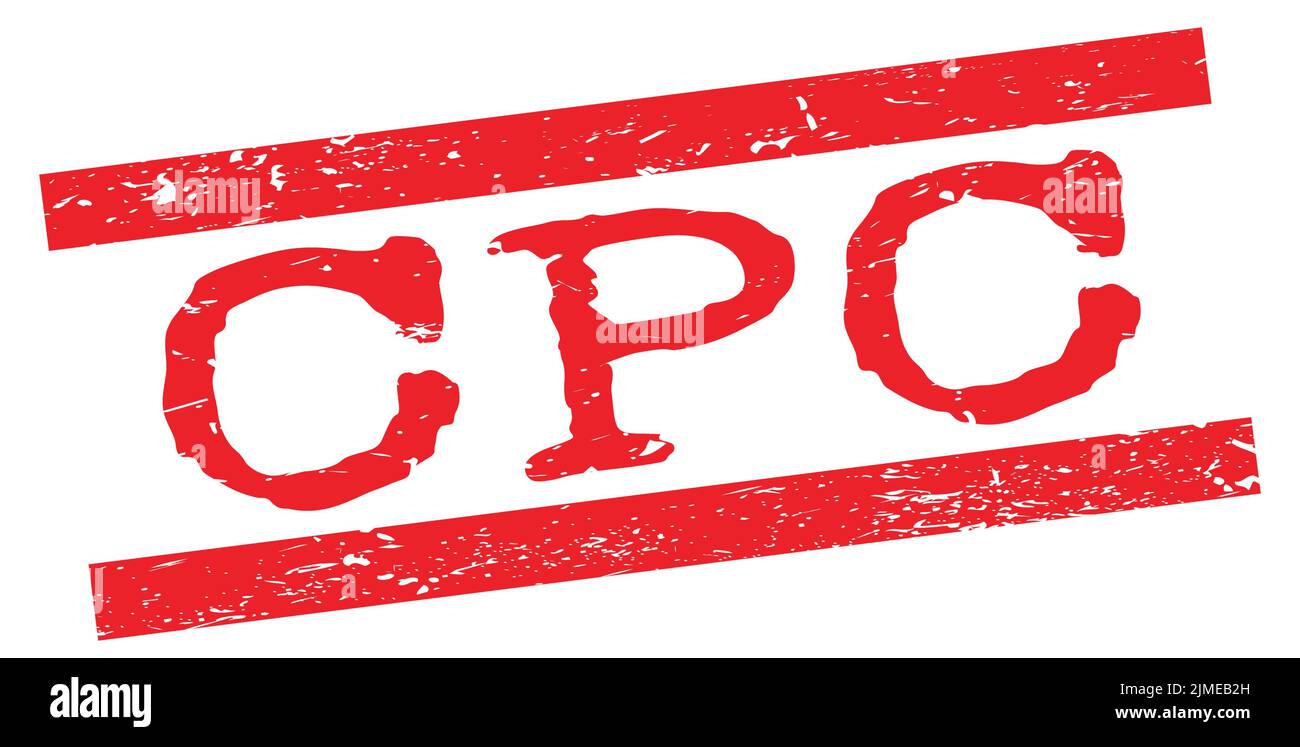 CPC text written on red grungy lines stamp sign Stock Photo - Alamy