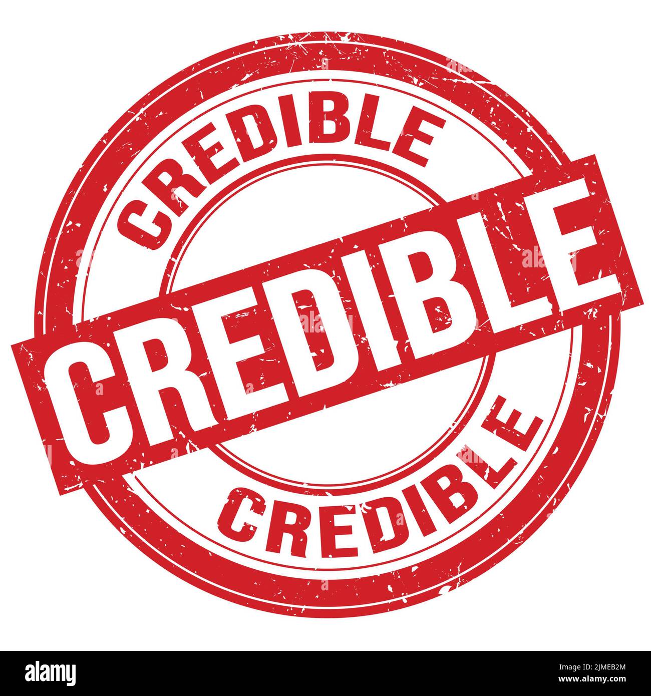 CREDIBLE text written on red round grungy stamp sign Stock Photo - Alamy