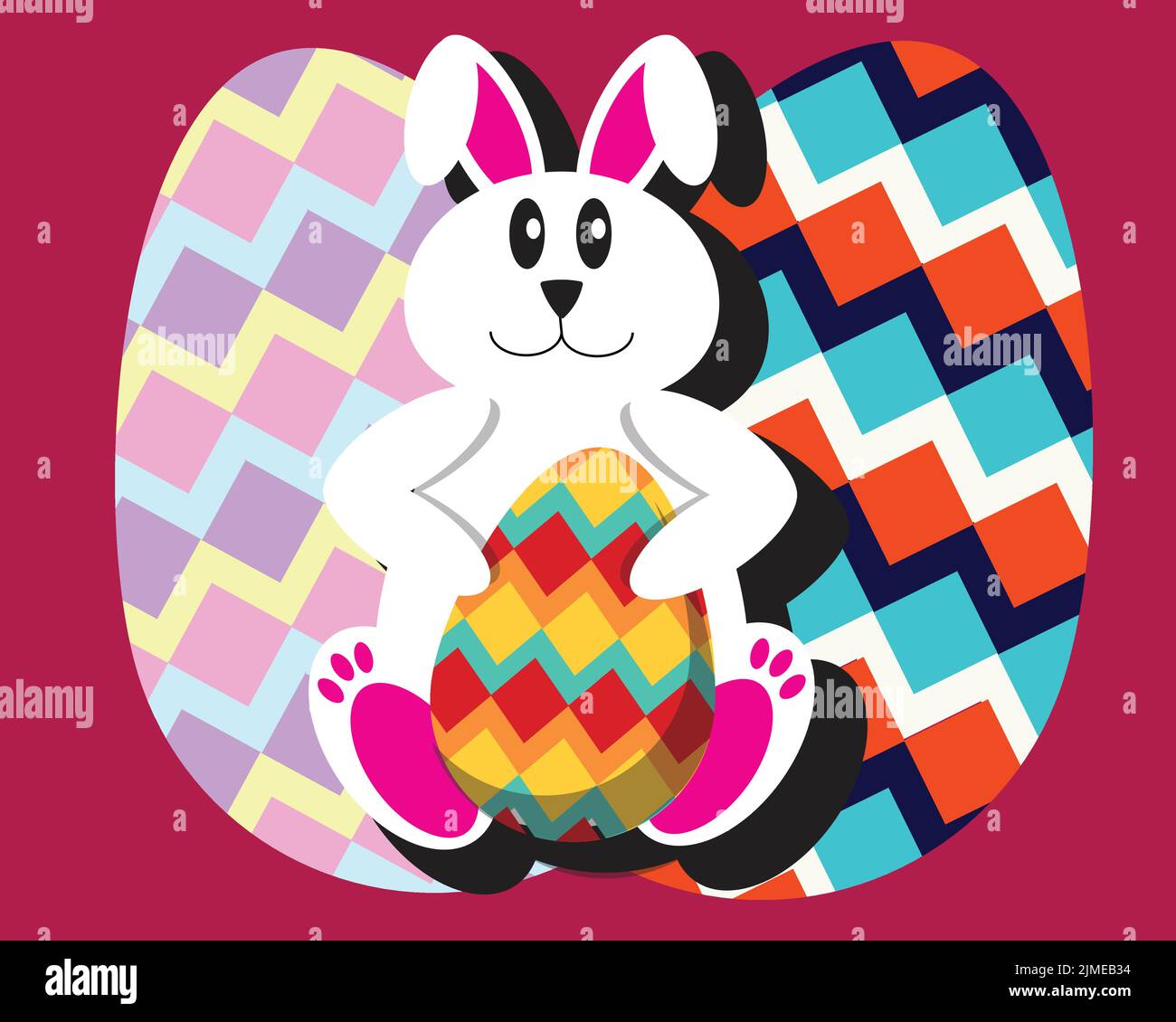 abstract banner template for Easter Egg hunt . Greeting card, poster or ...