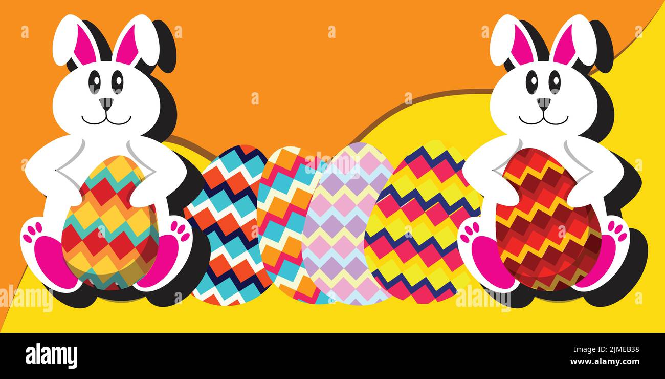 abstract banner template for Easter Egg hunt . Greeting card, poster or ...