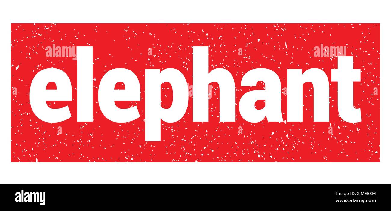 elephant text written on red grungy stamp sign Stock Photo - Alamy