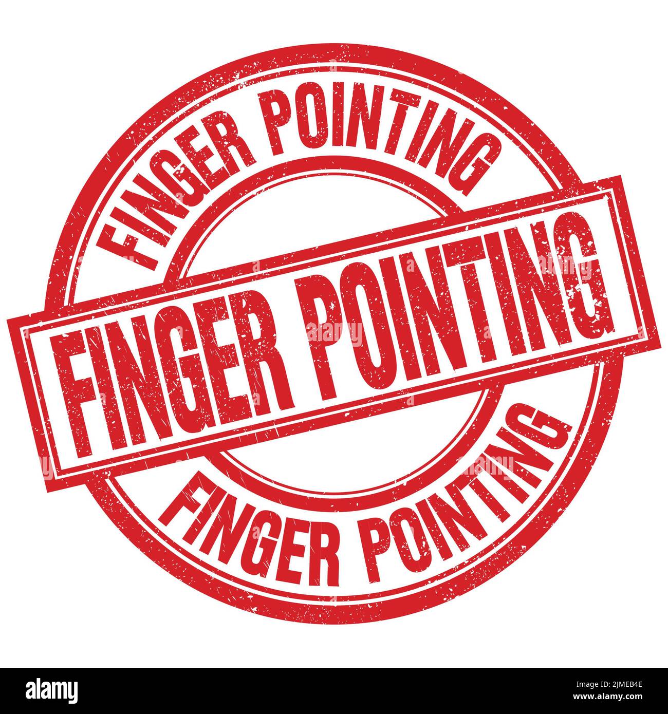 FINGER POINTING text written word on red round stamp sign Stock Photo ...