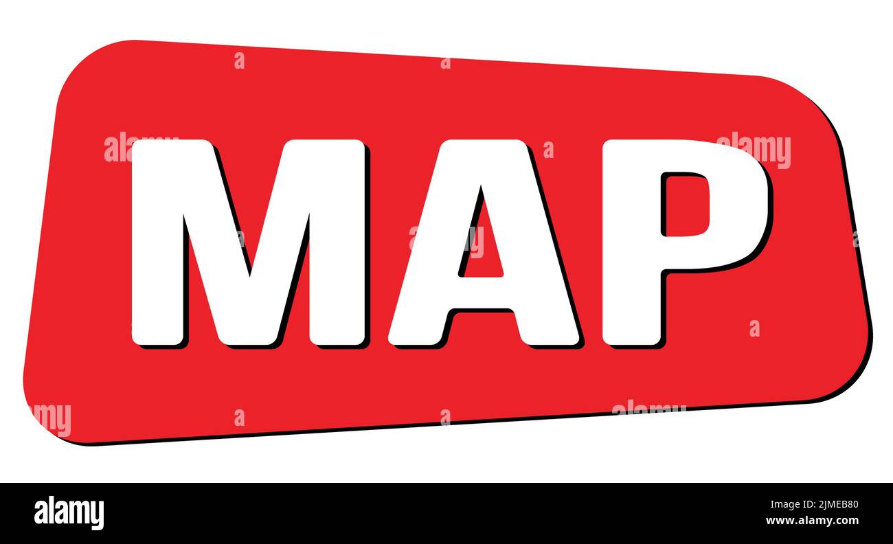 MAP text written on red trapeze stamp sign Stock Photo - Alamy