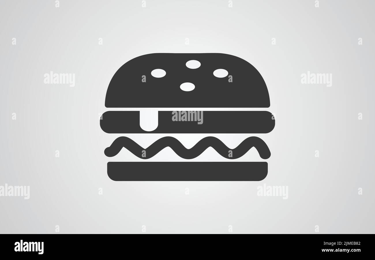 An isolated vector illustration of a burger on a gray background Stock ...