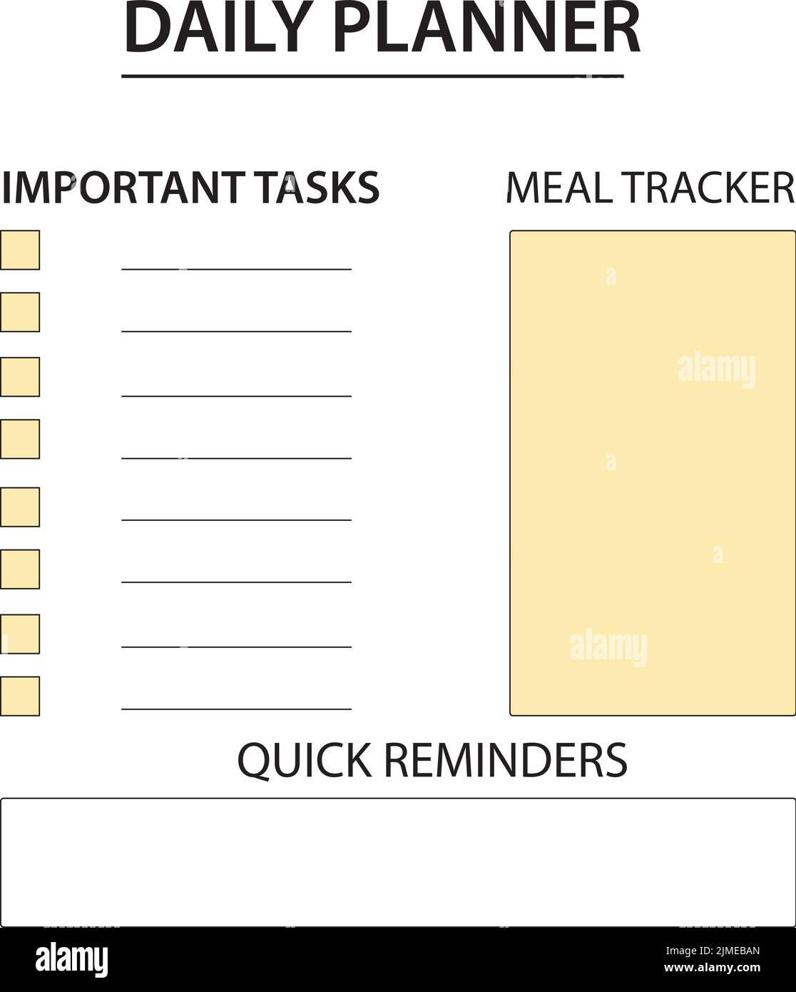 A vector illustration of a daily planner card isolated on a white ...