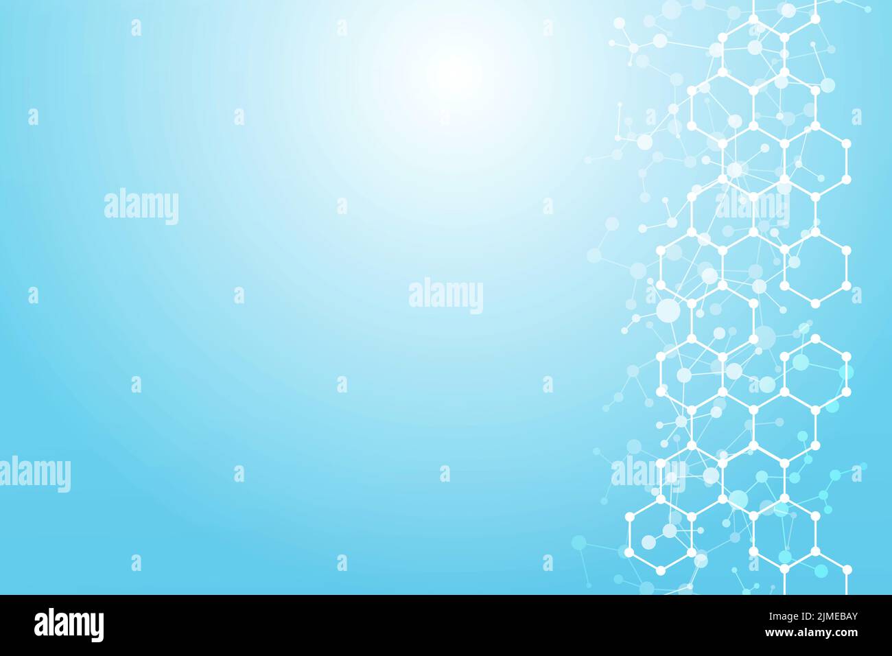 Science network pattern, connecting lines and dots. Technology hexagons ...