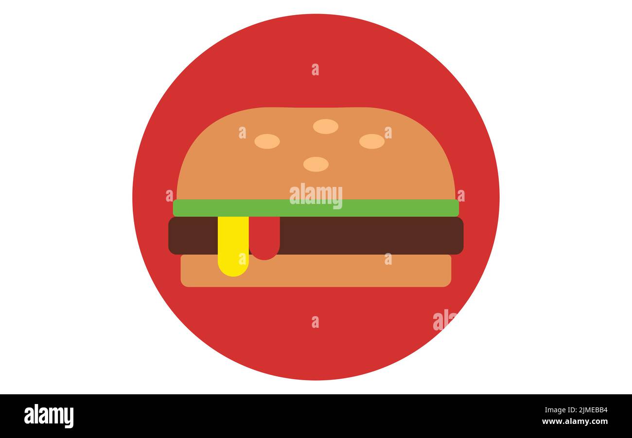 A burger illustration in a red circle Stock Vector Image & Art - Alamy