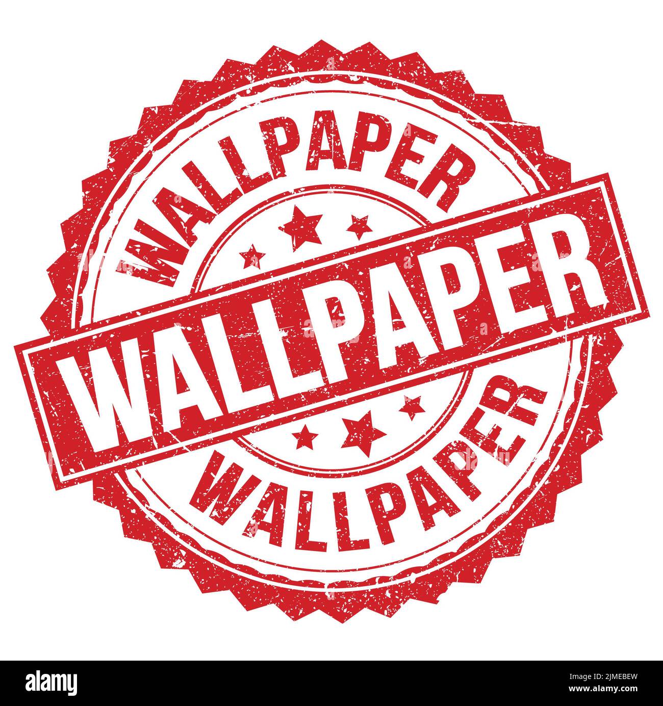 WALLPAPER text written on red round stamp sign Stock Photo - Alamy