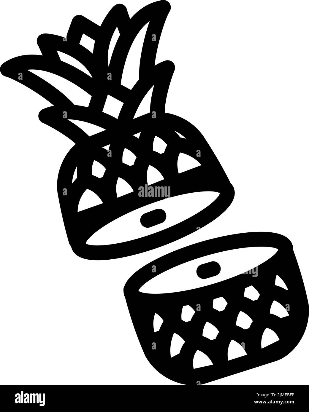 cut half a pineapple line icon vector illustration Stock Vector Image ...