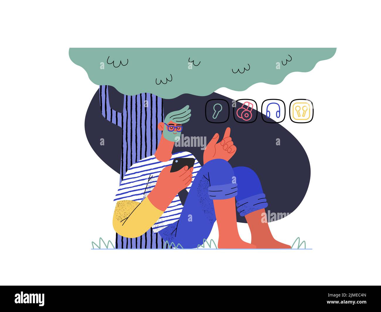 Man sitting outside store Stock Vector Images - Alamy