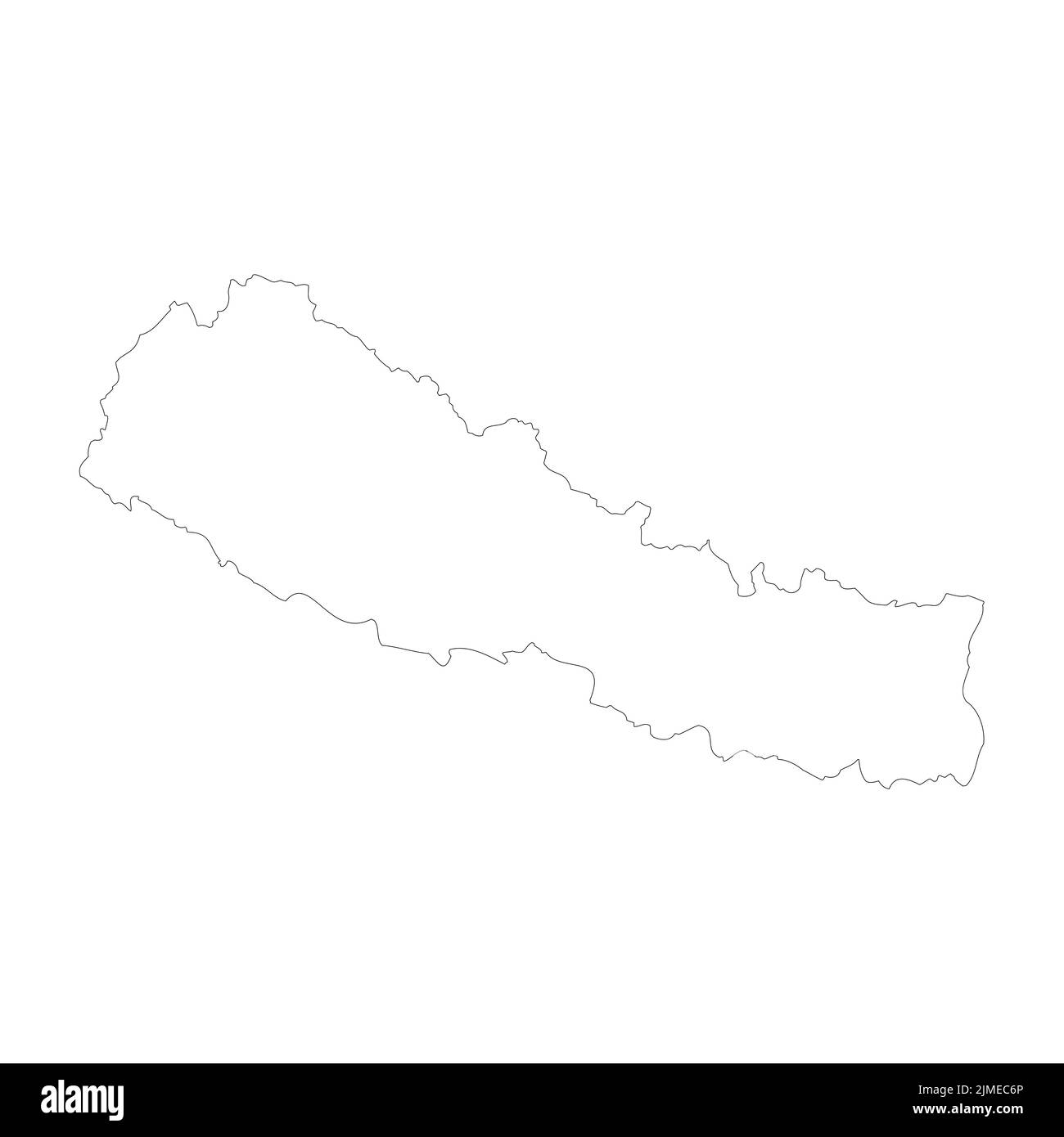 Nepal vector country map outline Stock Vector Image & Art - Alamy