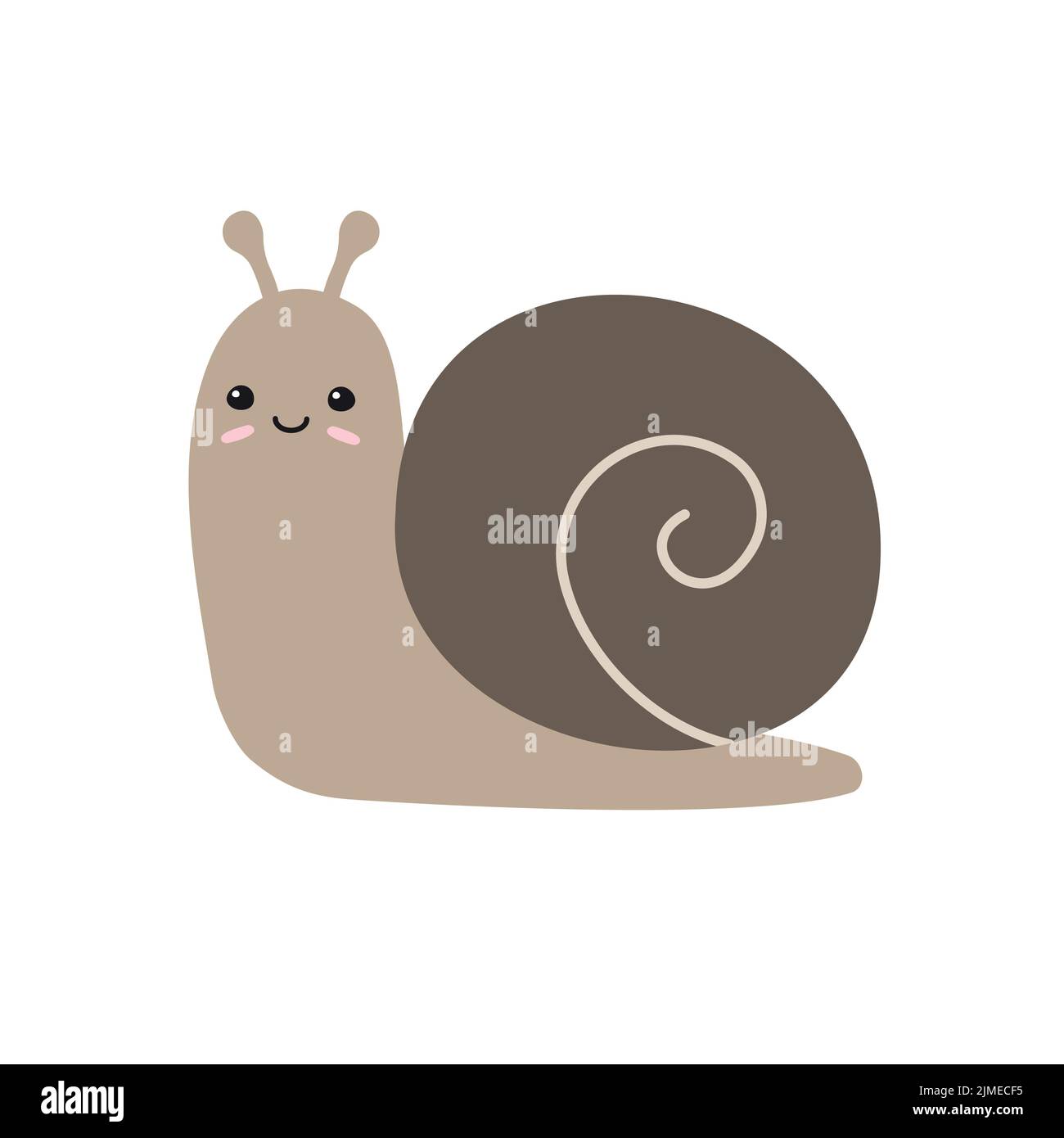 Vector flat hand drawn snail isolated on white background Stock Vector ...