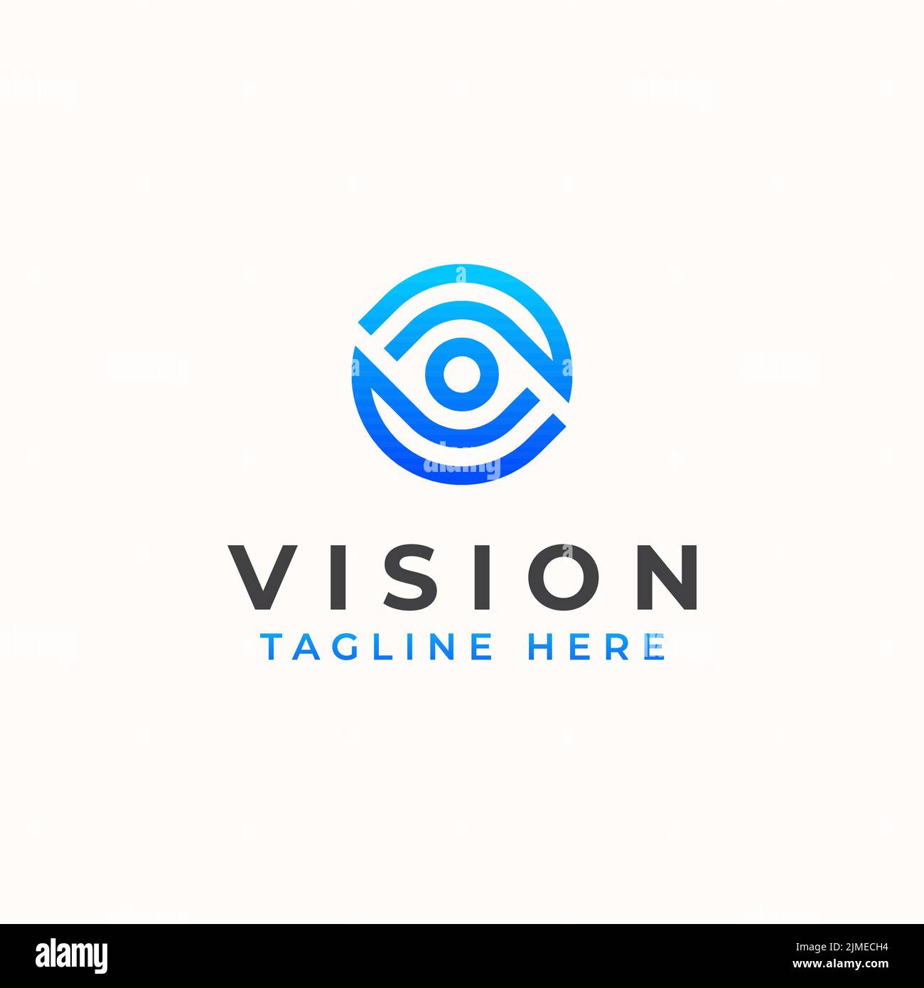 A vector illustration of the vision eye Monogram logo template Stock ...