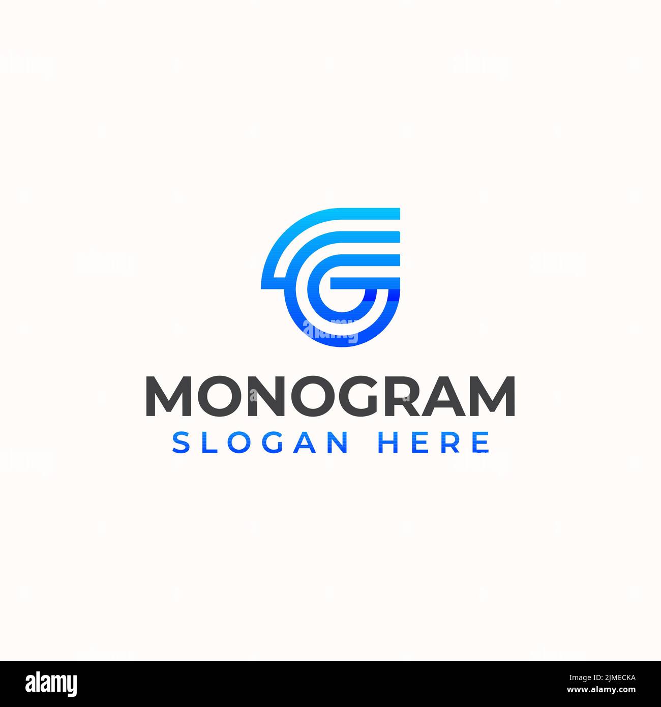 A vector illustration of the letter G Monogram modern logo template ...