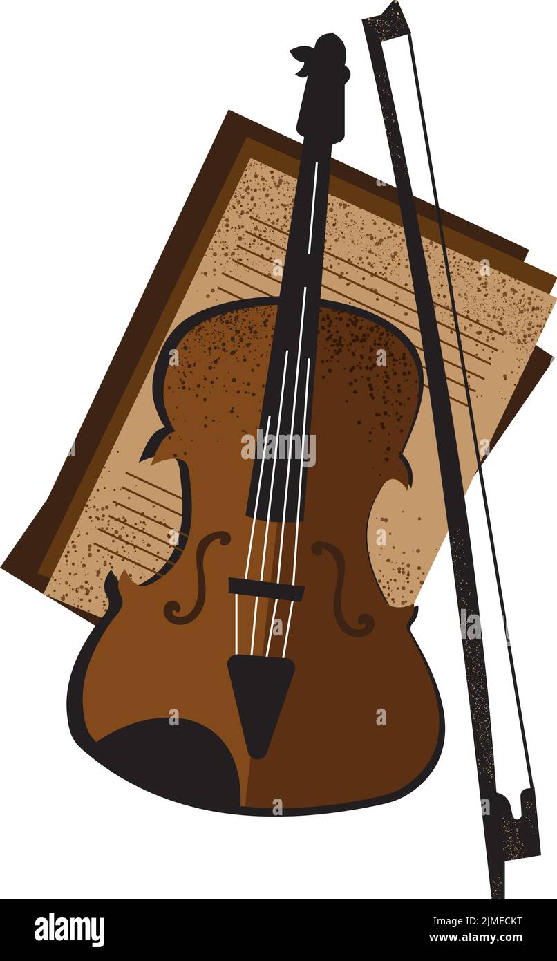 a vector art of violin with sheets Stock Vector Image & Art - Alamy