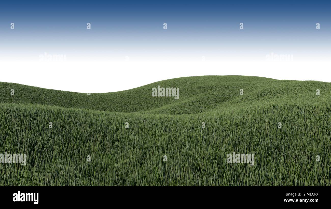 3d rendering of grassed hill nature scenery Premium Psd Stock Photo - Alamy