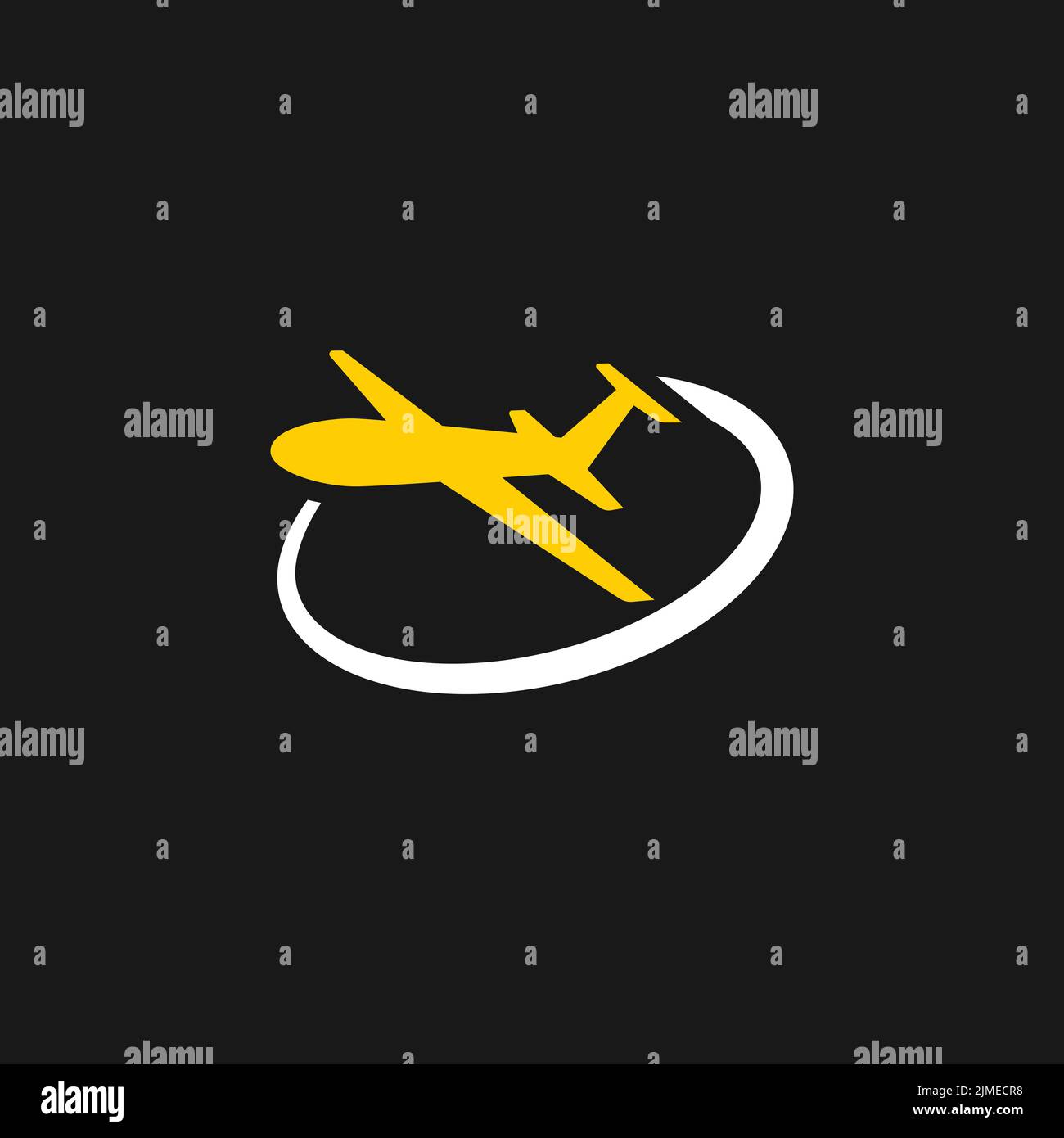 A vector illustration of an airplane logotype on an isolated background ...