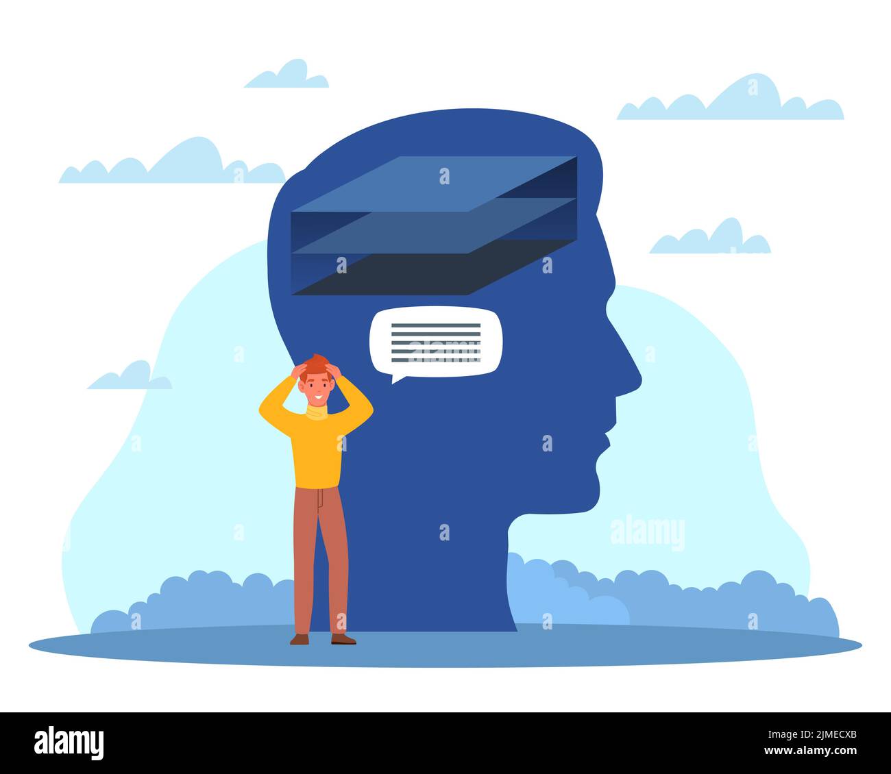 Mental layers in mind. Lots of different thoughts, psychological ...