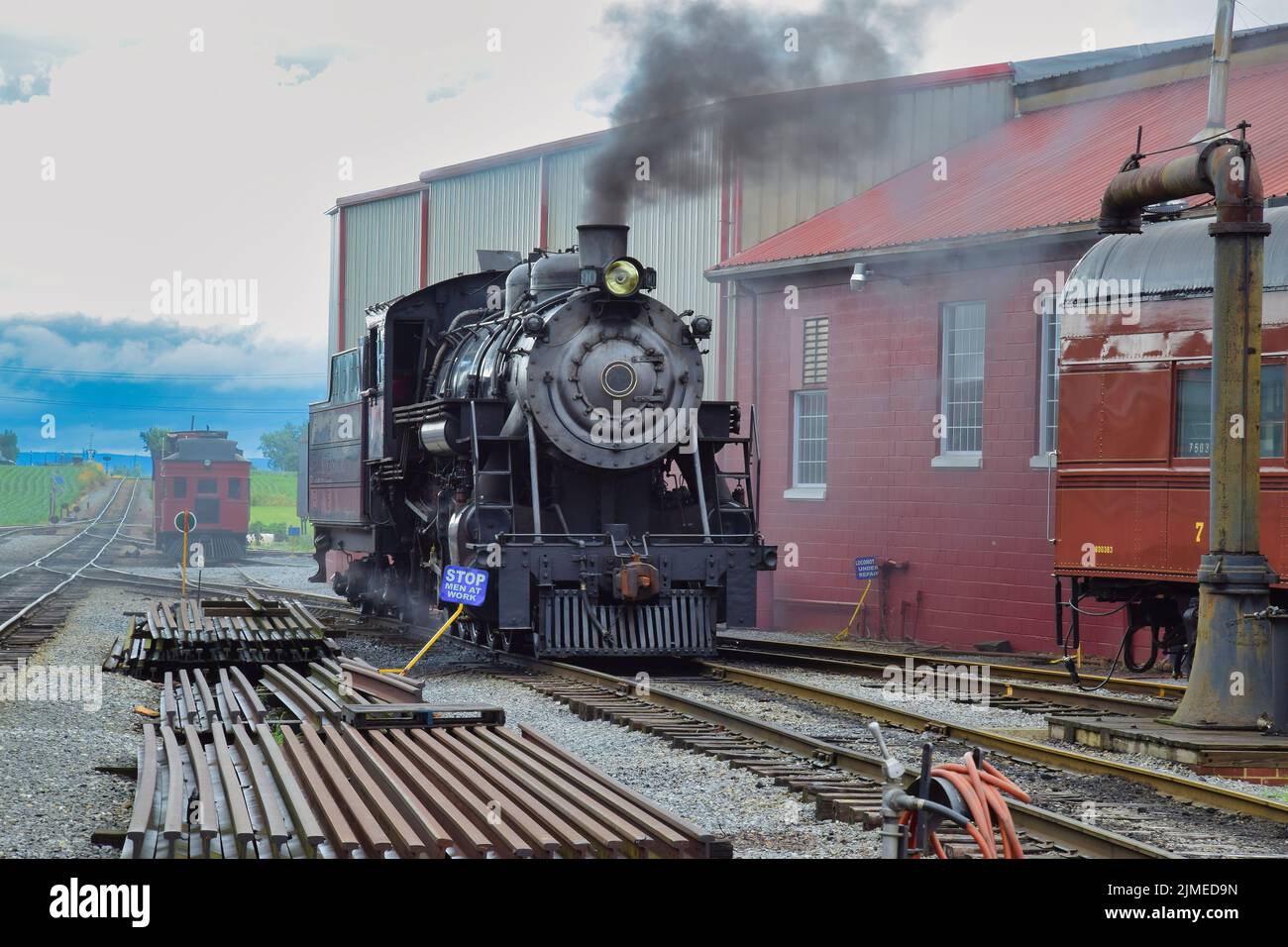 Steam locomotive warming up hi-res stock photography and images - Alamy