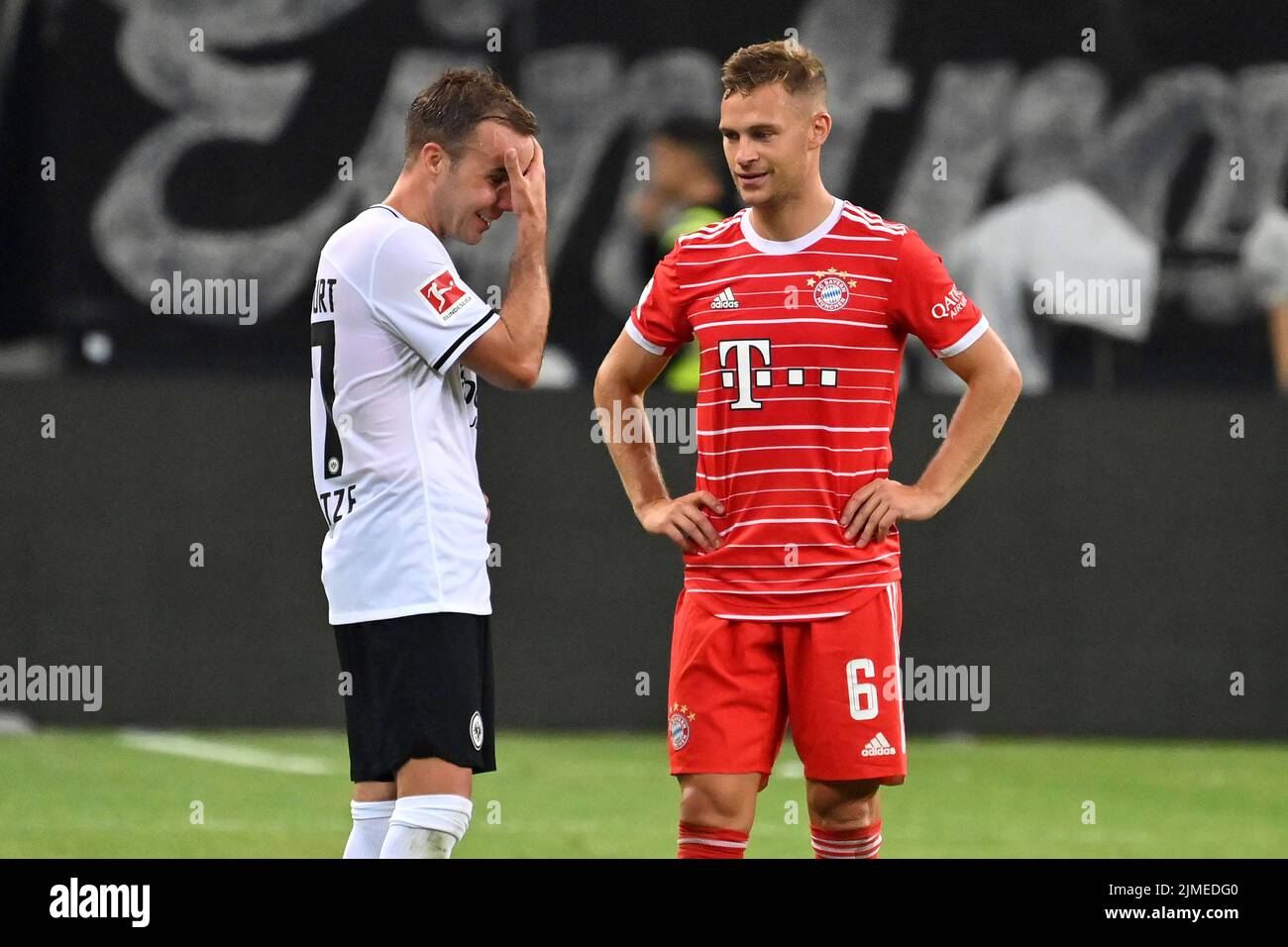 From left: Mario GOETZE (Eintracht Frankfurt) with Joshua KIMMICH (FC ...
