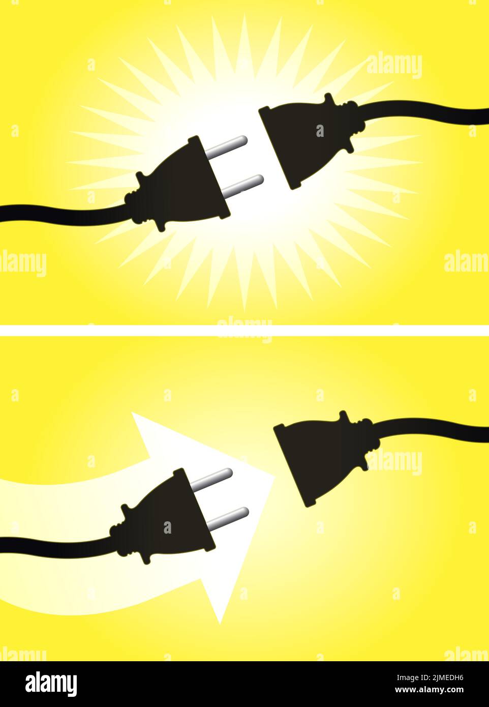 Connection disconnection connected disconnected Stock Vector Images - Alamy