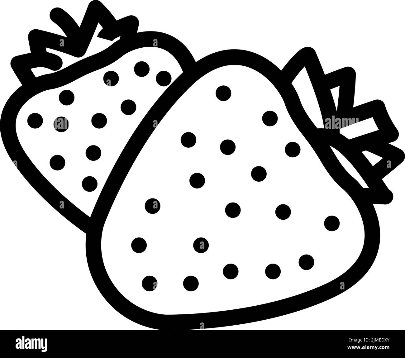 two strawberries line icon vector illustration Stock Vector Image & Art ...