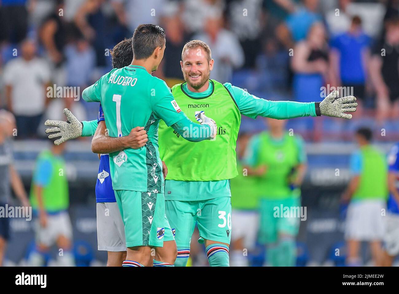 Luigi Ferraris stadium, Genova, Italy, August 05, 2022, Emil Mulyadi Audero , Tommaso Augello ...
