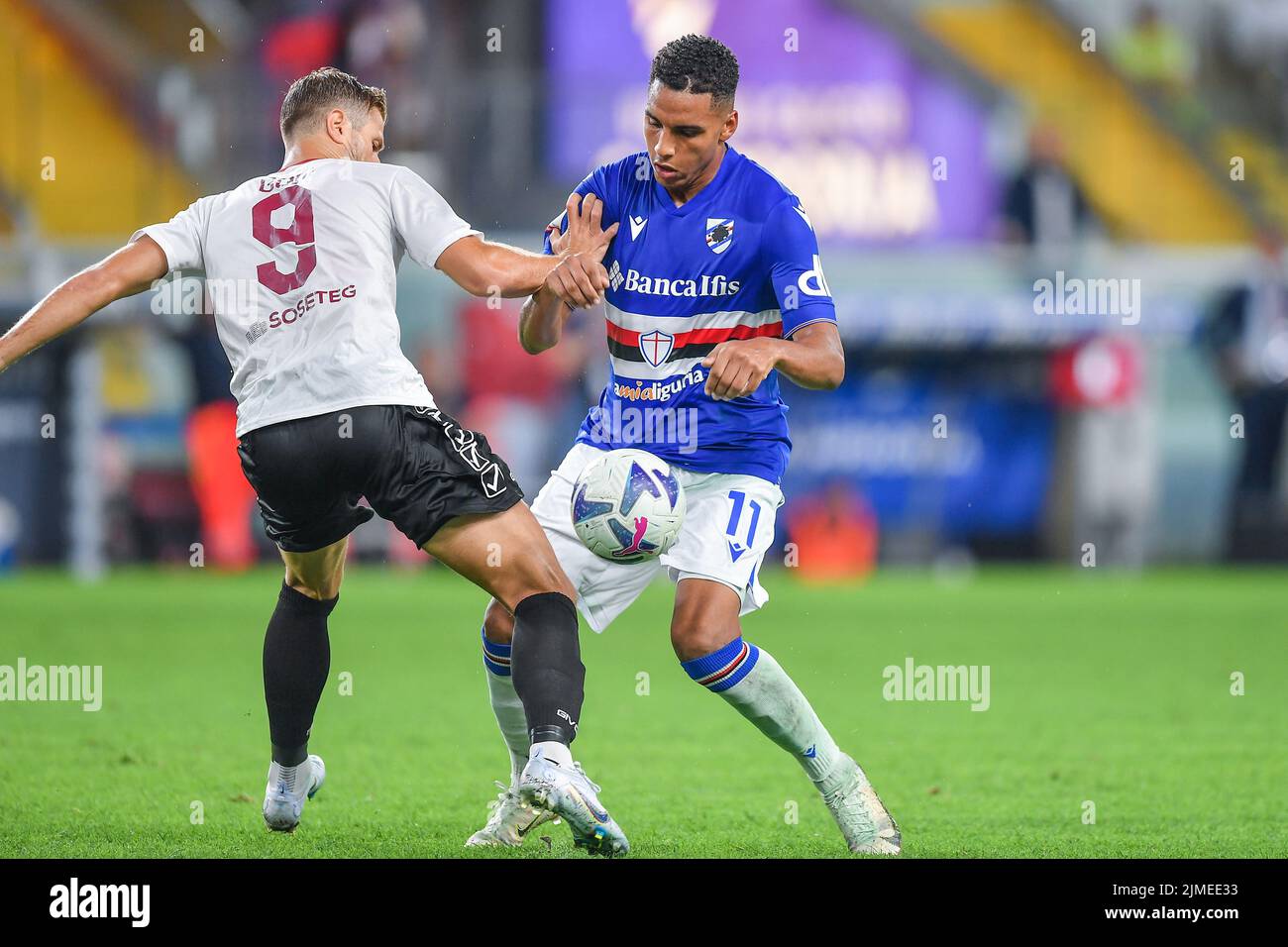 Luigi Ferraris stadium, Genova, Italy, August 05, 2022, Gabriele Gori (Reggina)- Abdelhamid ...