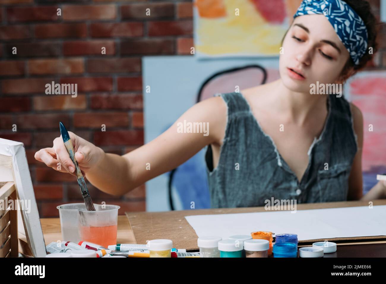 Young talented female artist hi-res stock photography and images - Alamy