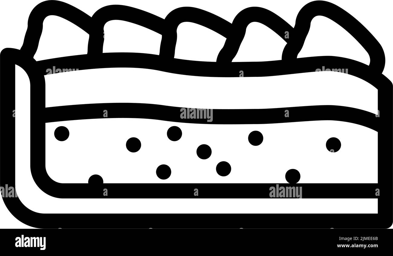 strawberry pie dessert line icon vector illustration Stock Vector Image ...