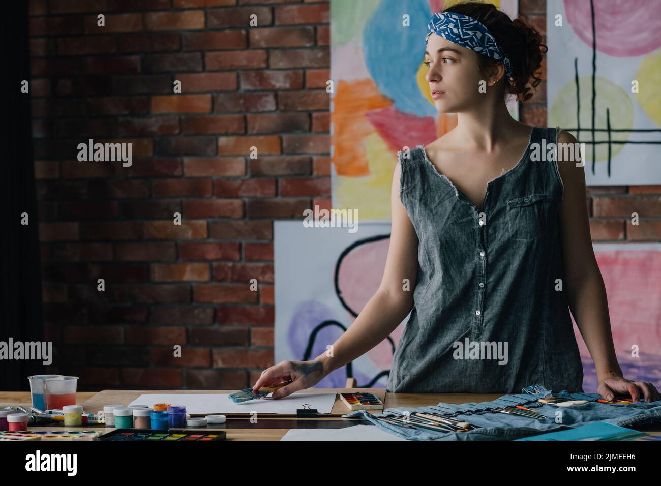 creativity inspiration female painter art studio Stock Photo - Alamy