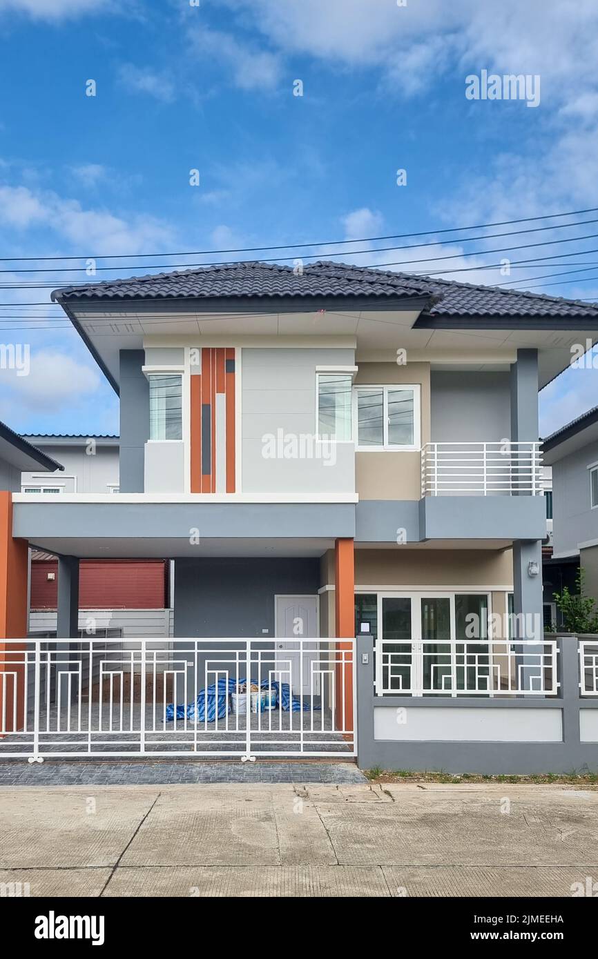 Thai Suburban areas with modern family houses, newly built modern ...