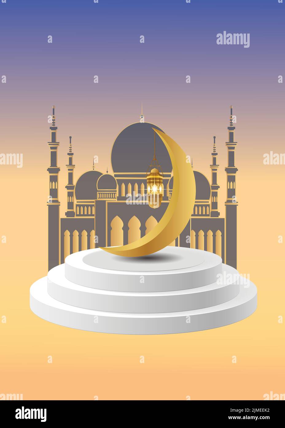 A vector design of Eid Mubarak Islamic mosque background elements, a ...