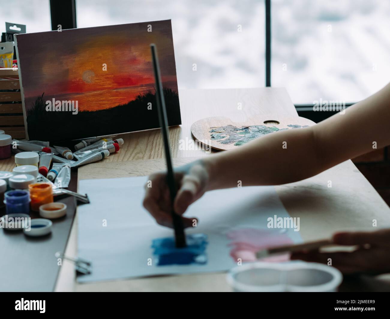 nature view painting talented artist landscape Stock Photo - Alamy