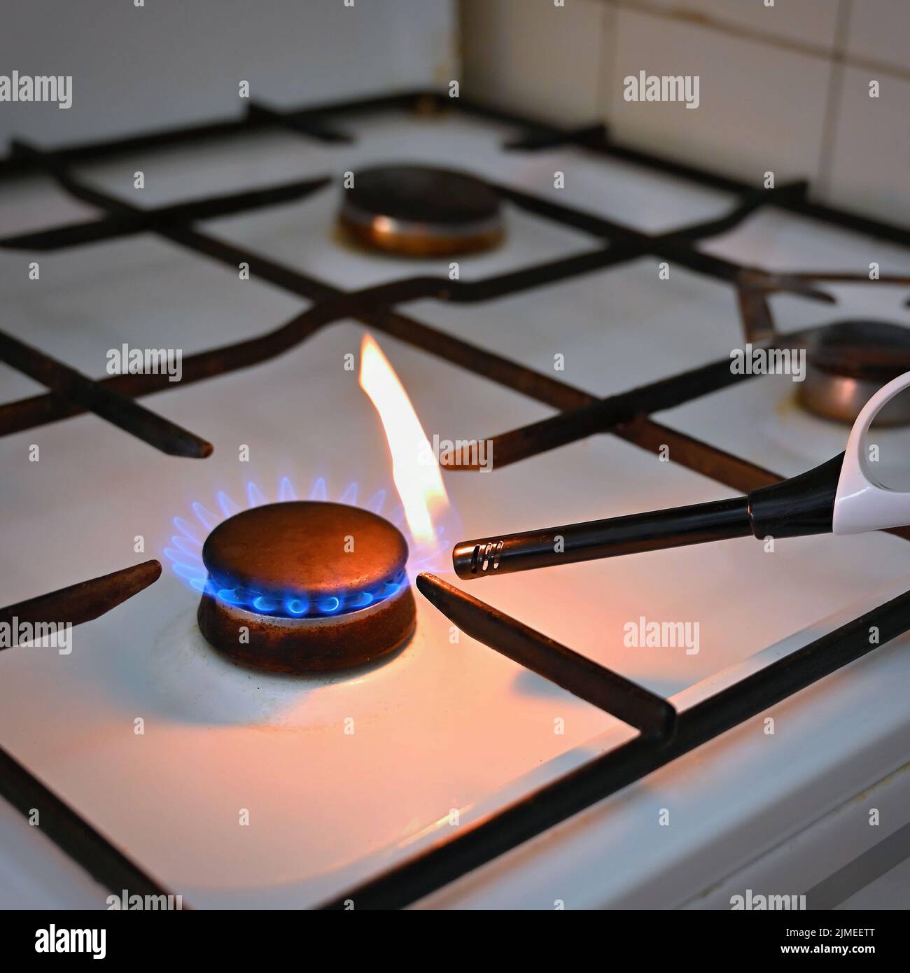 Gas stove for cooking in the kitchen. Gas crisis in Europe - high ...