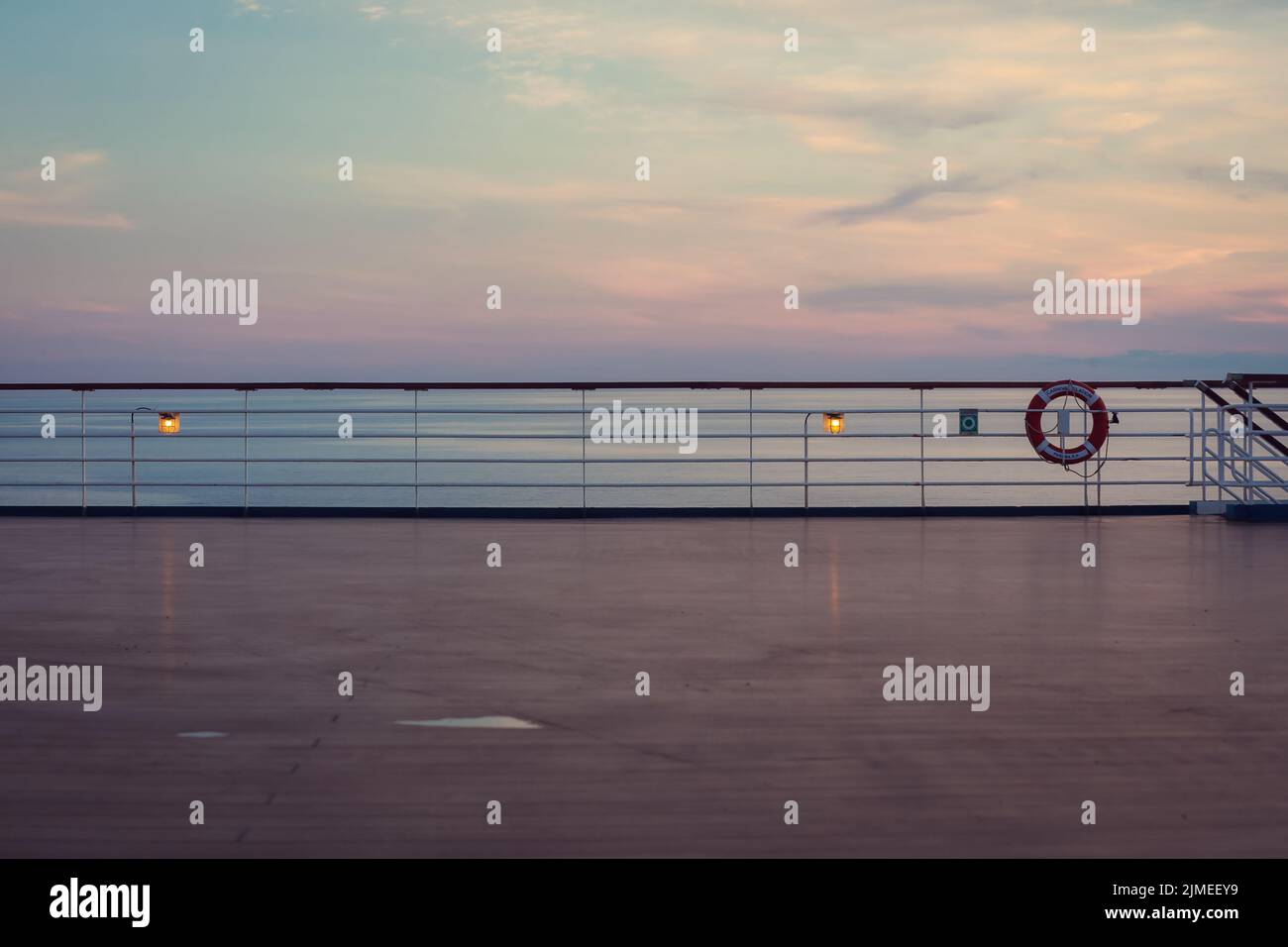 Luxury Cruise Ship Deck at Sunset Stock Photo - Alamy