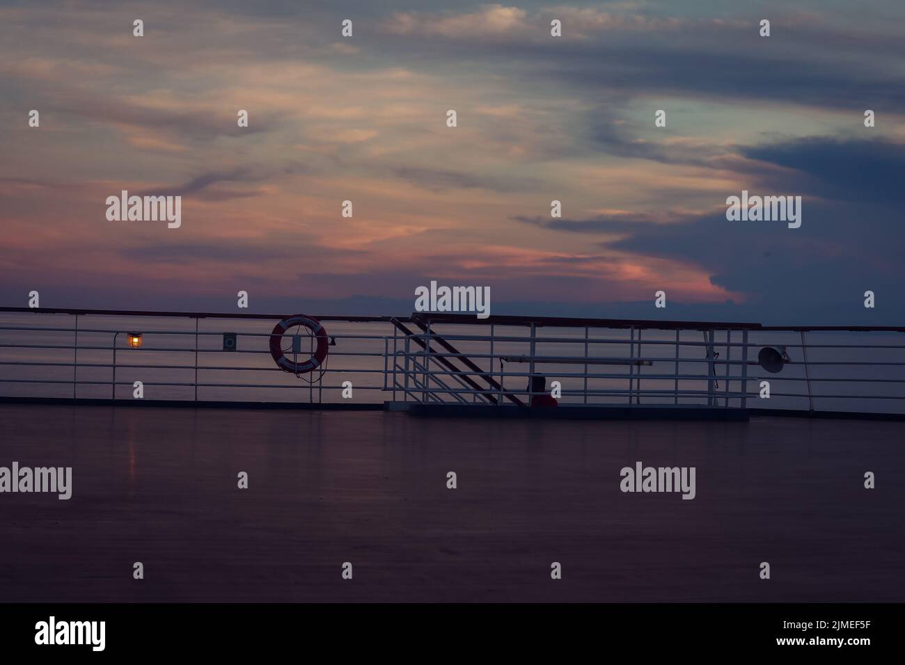Luxury Cruise Ship Deck at Sunset Stock Photo - Alamy