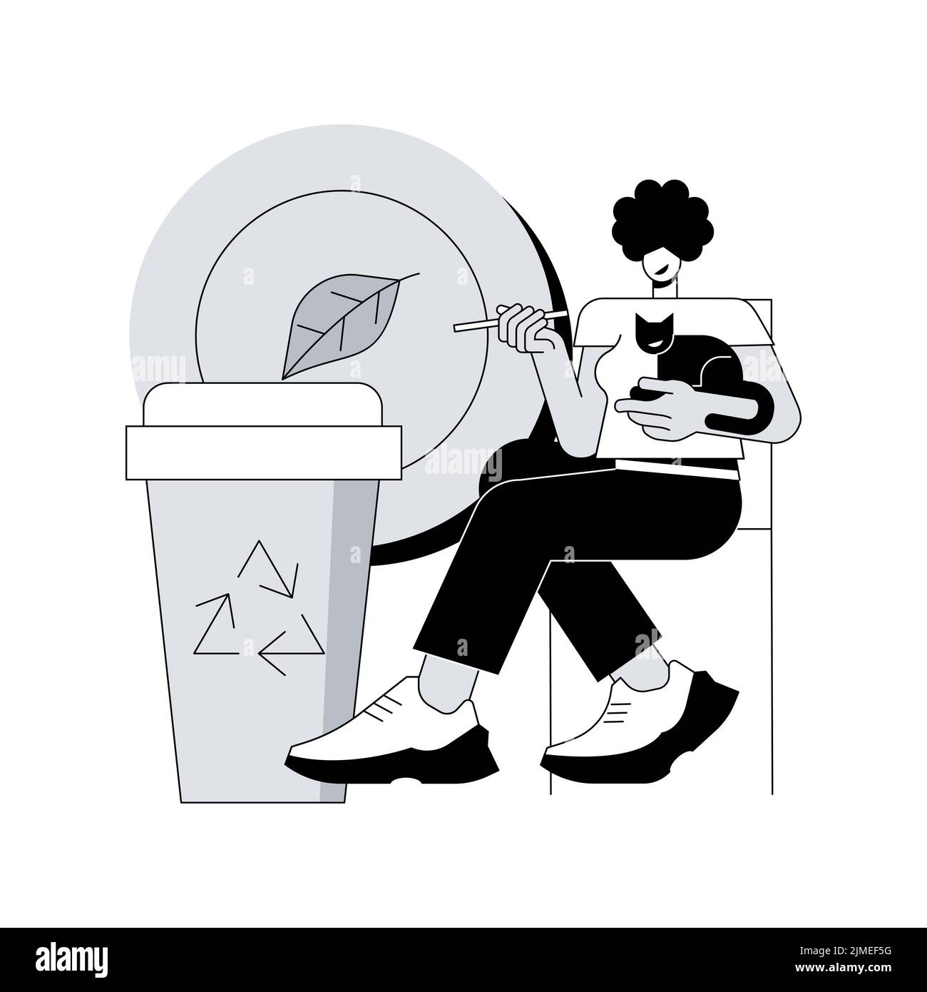 Biodegradable disposable tableware abstract concept vector illustration ...