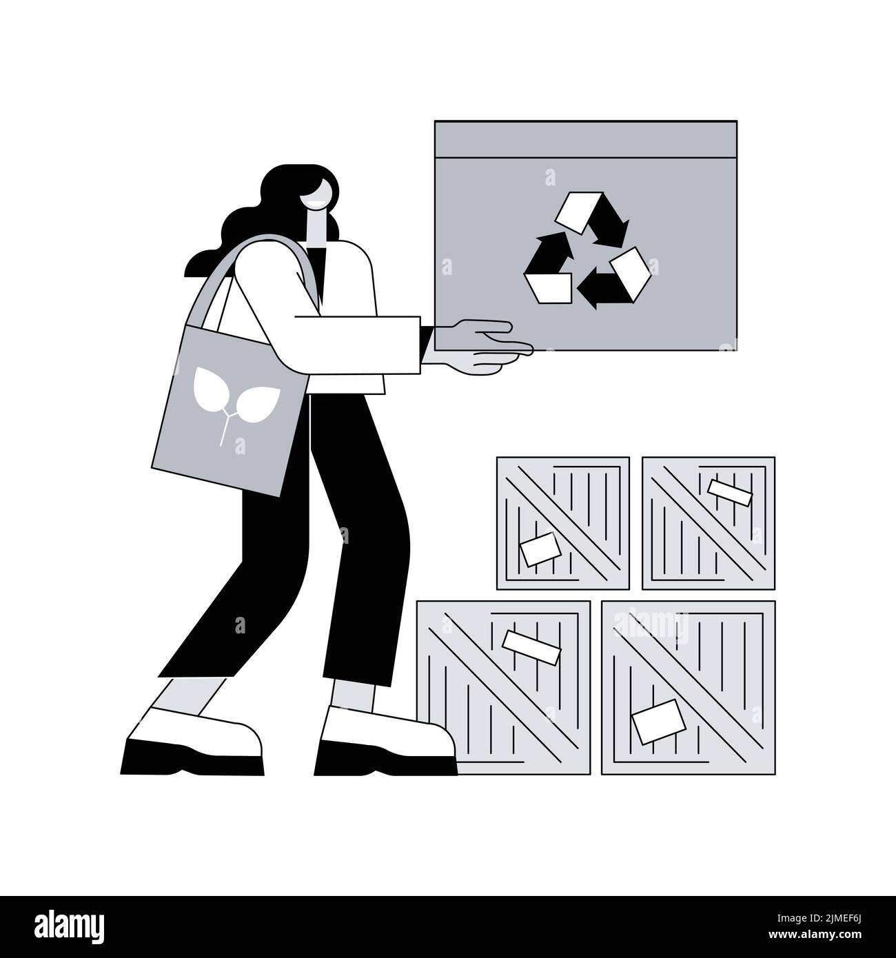 Low impact packaging abstract concept vector illustration. Sustainable ...