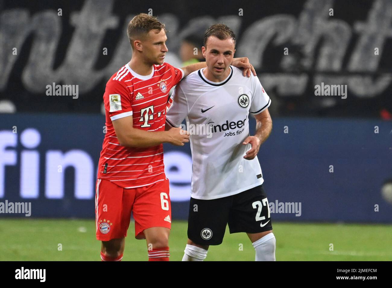 Joshua KIMMICH (FC Bayern Munich) with Mario GOETZE (Eintracht ...