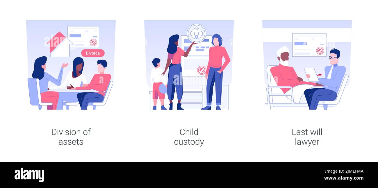 Lawyer services isolated concept vector illustration set. Division of ...