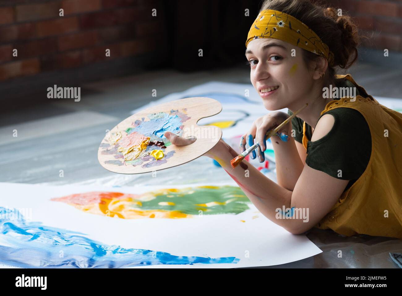 art therapy talented painter abstract artwork Stock Photo - Alamy