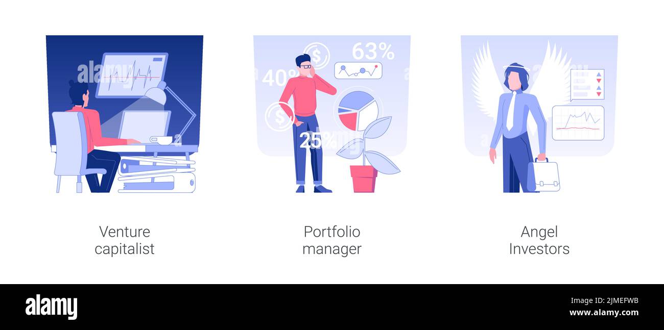 Startup funding isolated concept vector illustration set. Venture ...