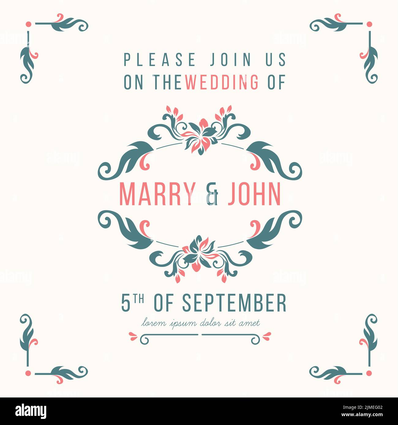 A vector illustration of a wedding invitation Stock Vector Image & Art ...