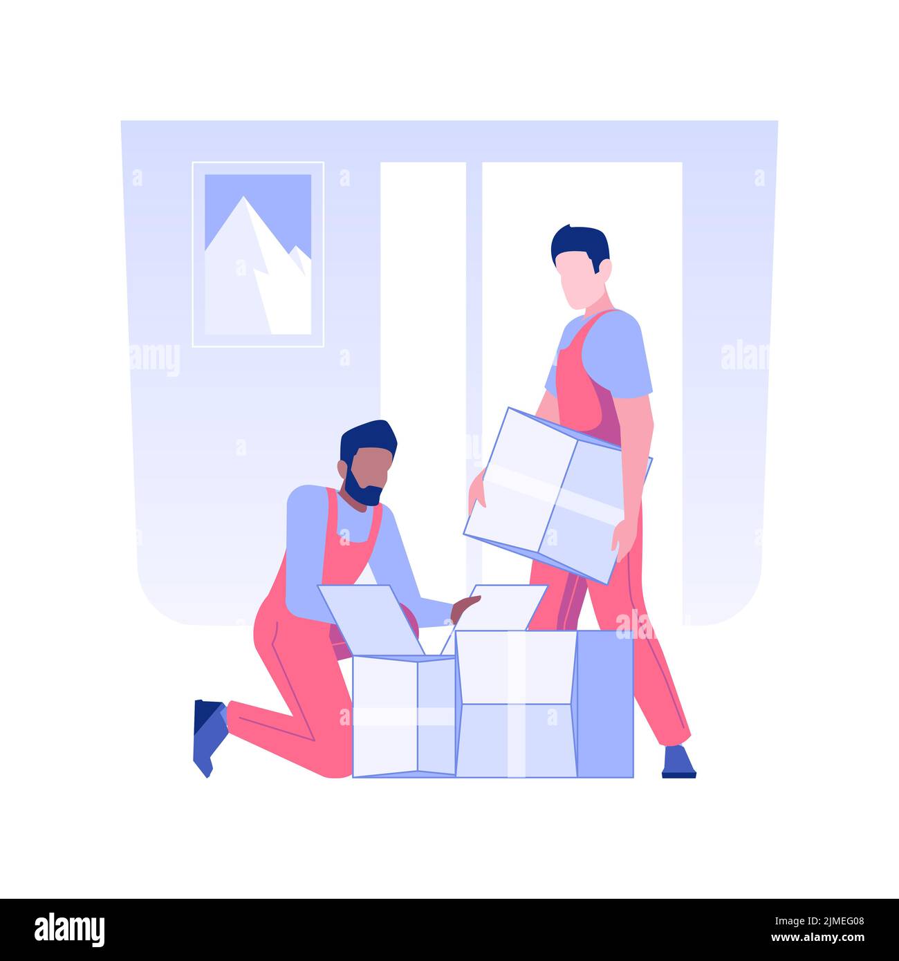 Unpacking Belongings Isolated Concept Vector Illustration Full Service