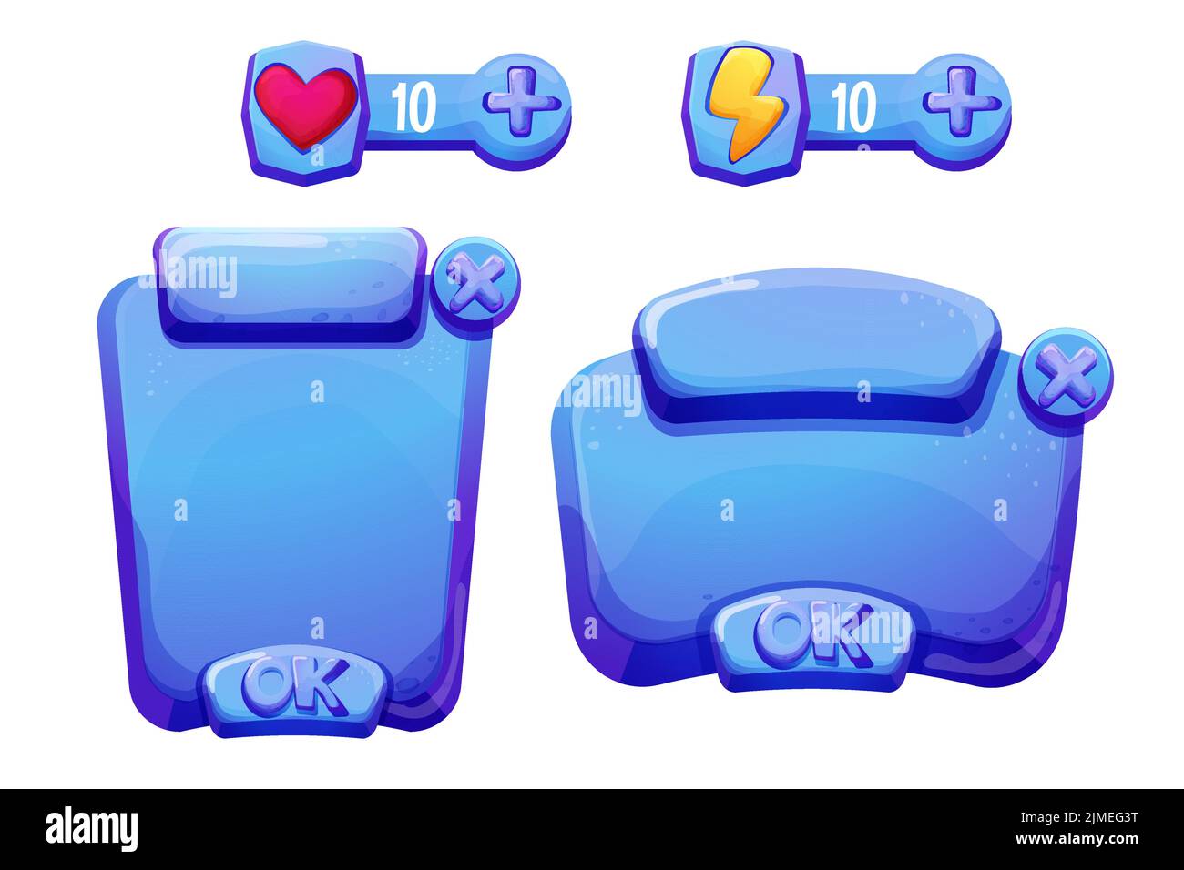 Set Jelly, fantasy interface template game menu and setting buttons in ...