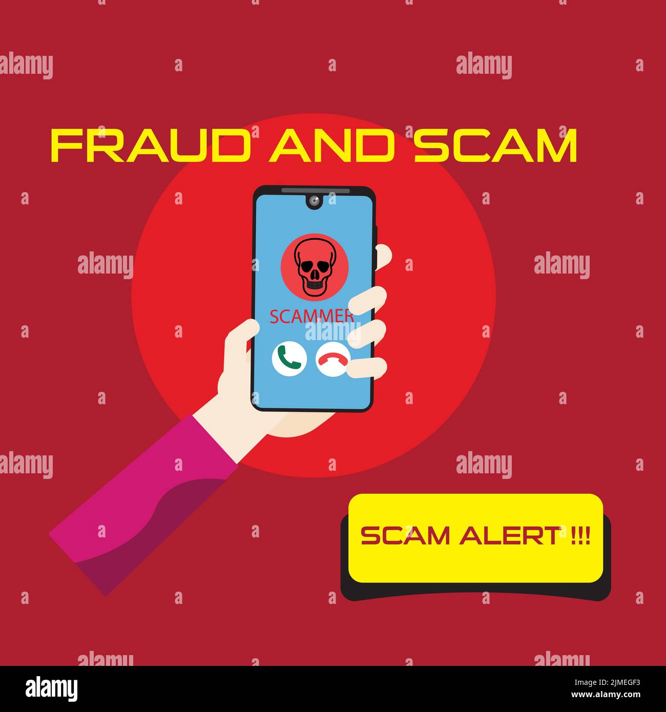 Scam Alert Hacker Attack And Web Security Vector Concept Phishing Scam Network And Internet