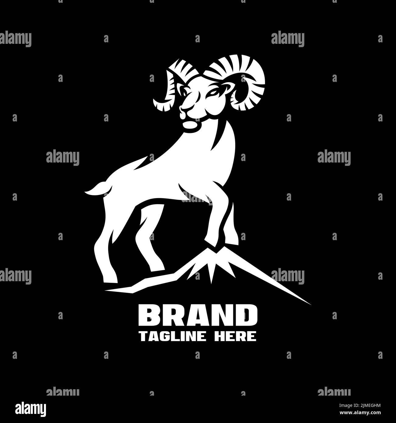 Modern Mountain ram logo. Vector illustration Stock Vector Image & Art ...