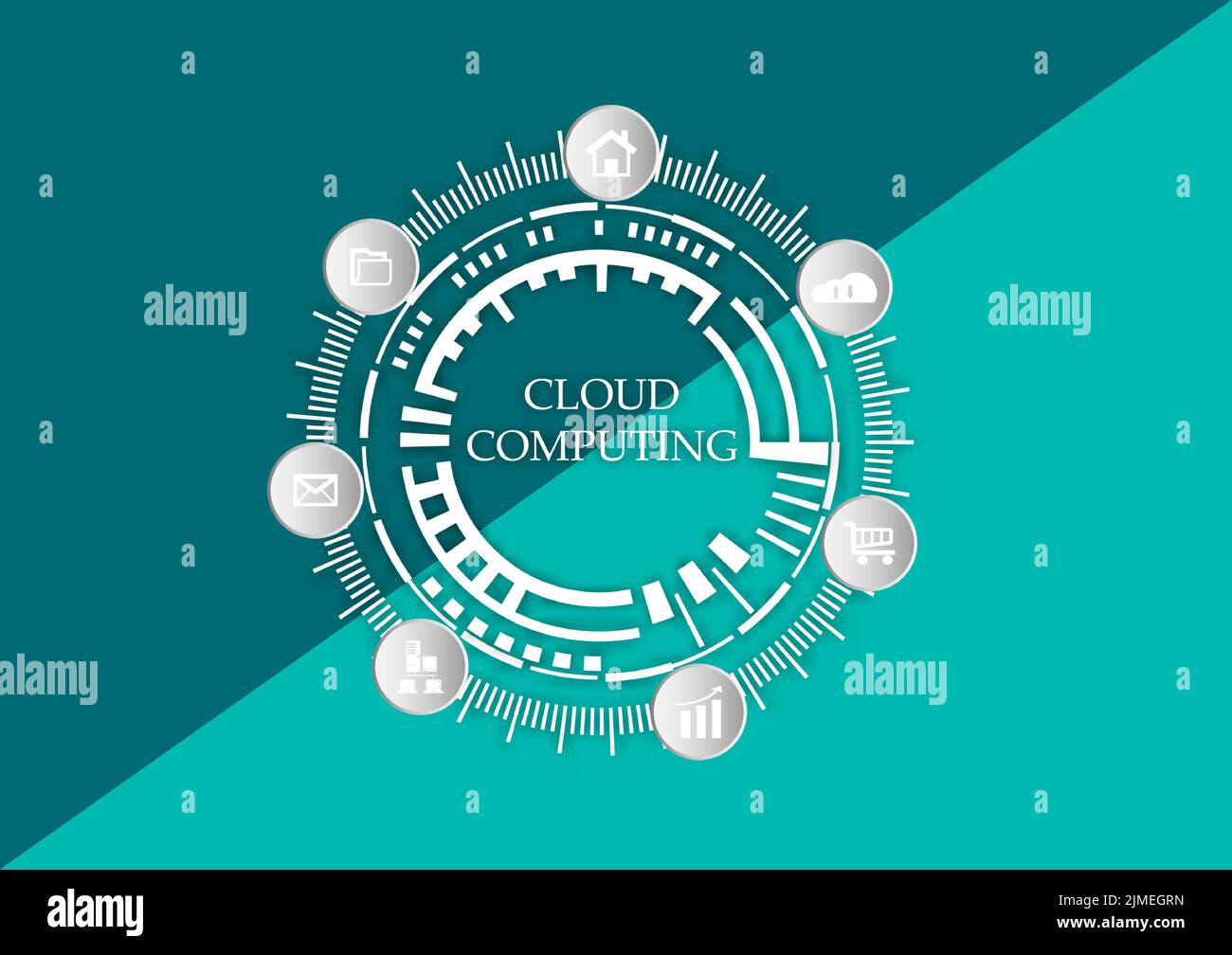 graphics drawing Cloud Computing network connection communication ...