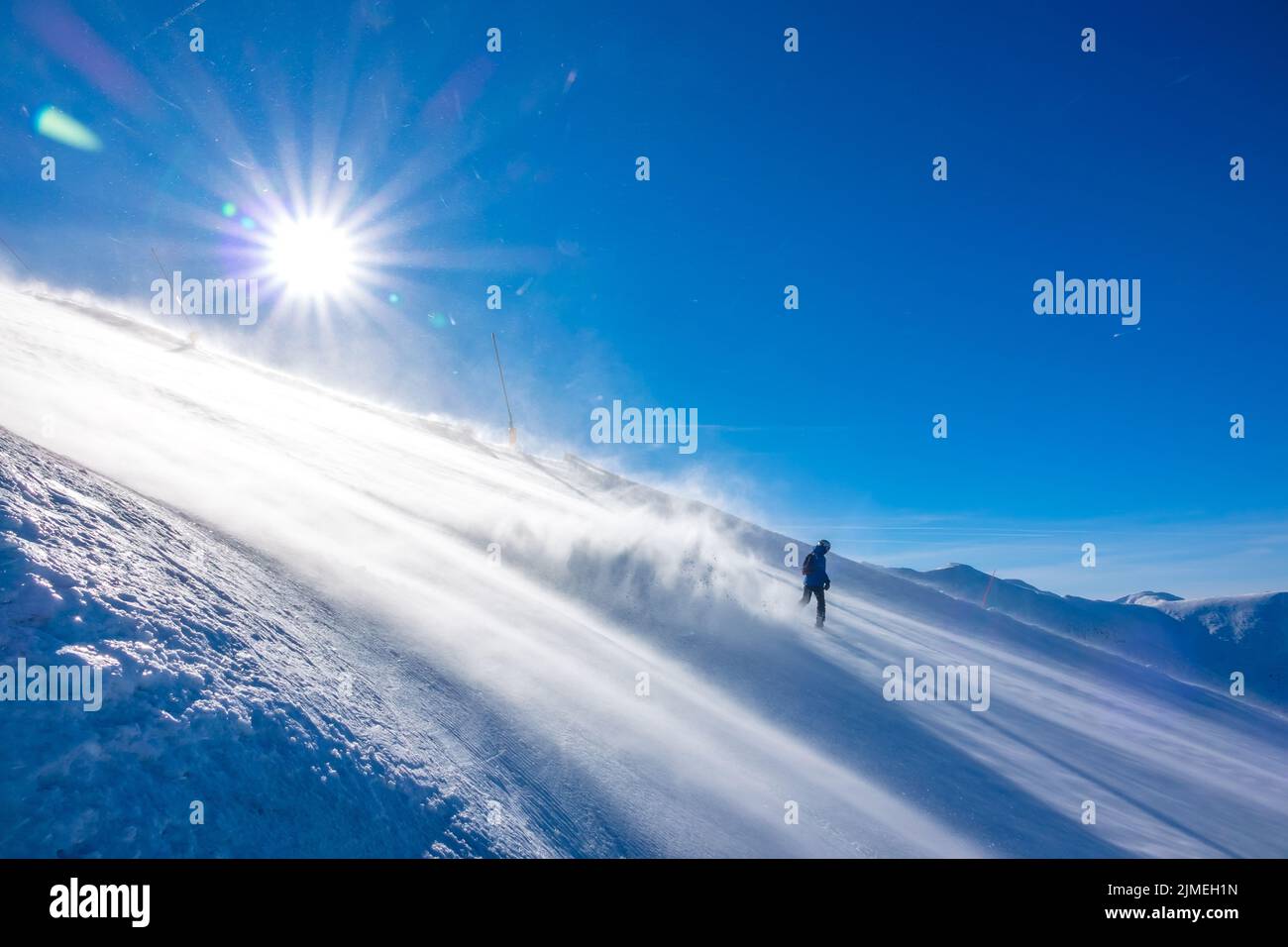 Snowboarder downhill in ski resort hi-res stock photography and images ...